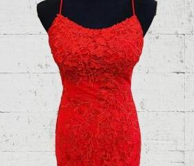 Red Prom Dress Tight Lace Homecoming Dresses on Luulla