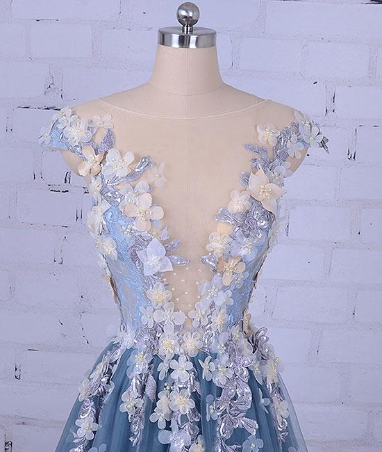 Unique Prom Dresses,Pncess Prom Dress,Appliqued Prom Dresses,Tulle ...