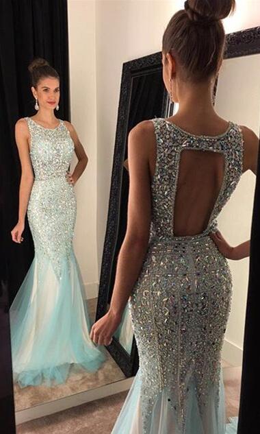 2016 Fashion Prom Dresses,prom Dress,tulle Formal Gown,backless Prom ...