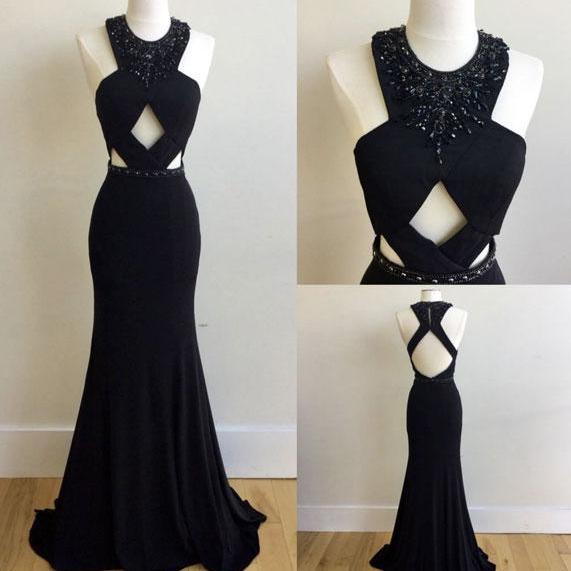 Black Mermaid Long Prom Dress, Black Formal Dress on Luulla