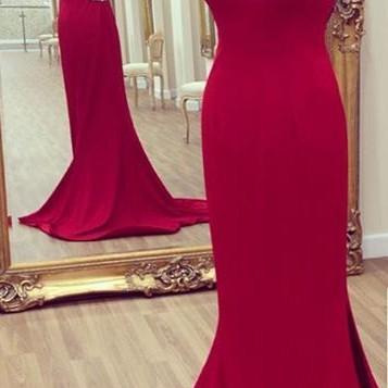 Sexy Open Back Red Prom Dress,Sheath Red Evening Dress,Mermaid Open ...