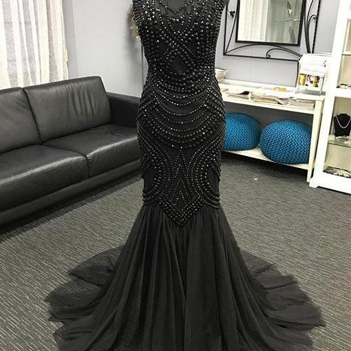 Unique Tulle Beads Mermaid Long Prom Dress, Evening Dress P1218 on Luulla