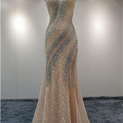 Unique Tulle Beads Mermaid Long Prom Dress, Evening Dress P1218 on Luulla