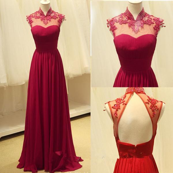 A Line Prom Dresses Prom Gown Burgundy Prom Gown Long Prom Dresses