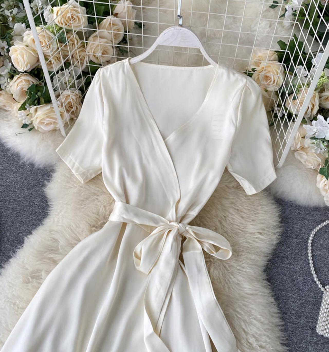 Simple V Neck Short Dress Fashion Dress on Luulla