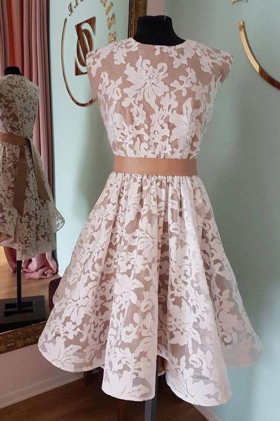 Unique Lace Short Prom Dress, Lace Homecoming Dress on Luulla