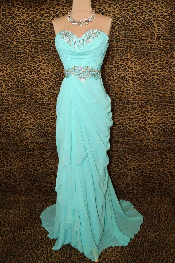 Blue Prom Dresses,chiffon Prom Gowns,sparkle Prom Dresses,2016 Party ...