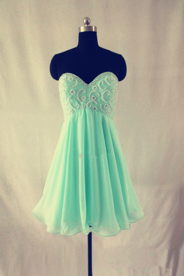Mint Green Homecoming Dresschiffon Homecoming Dressesstraps Homecoming Gownsshort Prom Dress